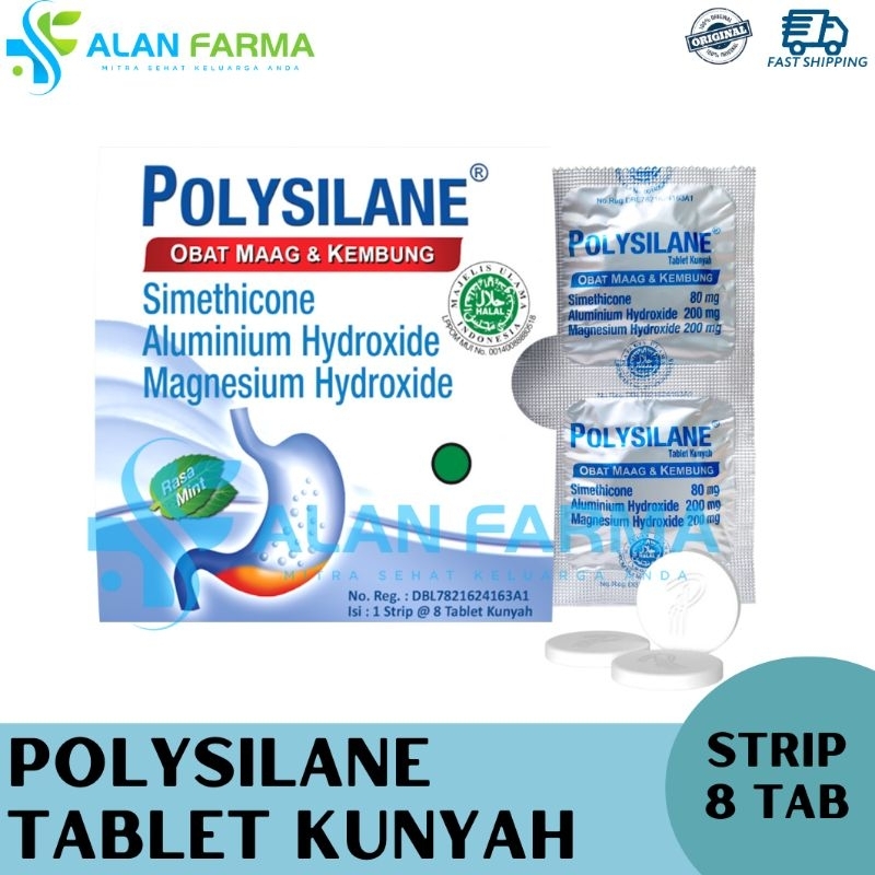Jual Polysilane Tablet Strip isi 8 Tab | Polysilane Tablet Kunyah ...