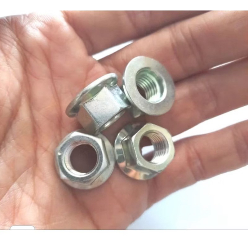 Jual paket 50pcs Mur flange ory M8 M10 M12 galvanis putih | Shopee ...