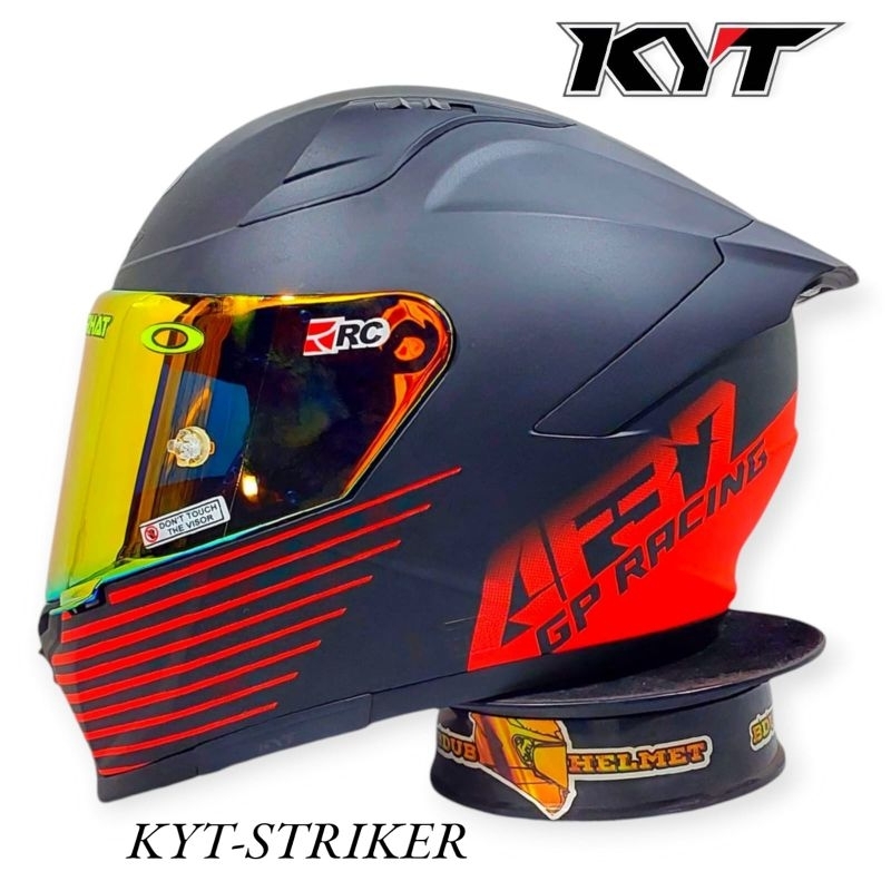 Jual Helm KYT Striker AF37 Black red matt paket ganteng 100% original ...