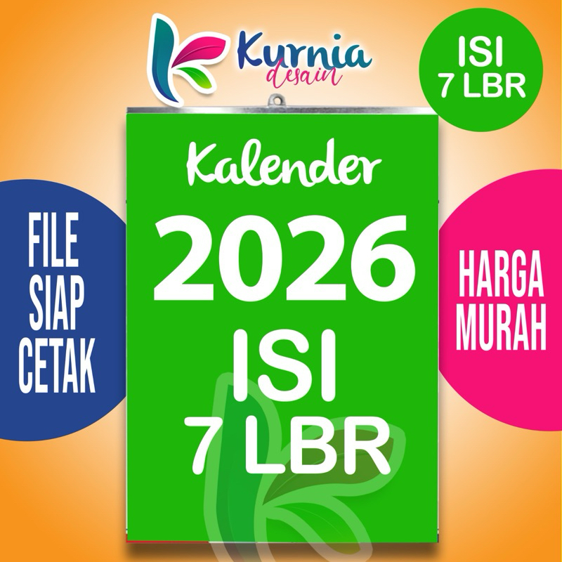 Jual kalender 2026 isi 7 lembar / kalender sekolah / kalender ...