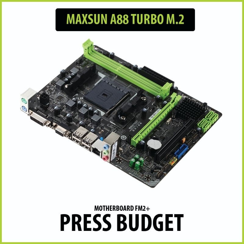 Jual Motherboard AMD FM2+ Maxsun A88 Turbo M.2 DDR3 1866Mhz LED Green Menyala | Shopee Indonesia