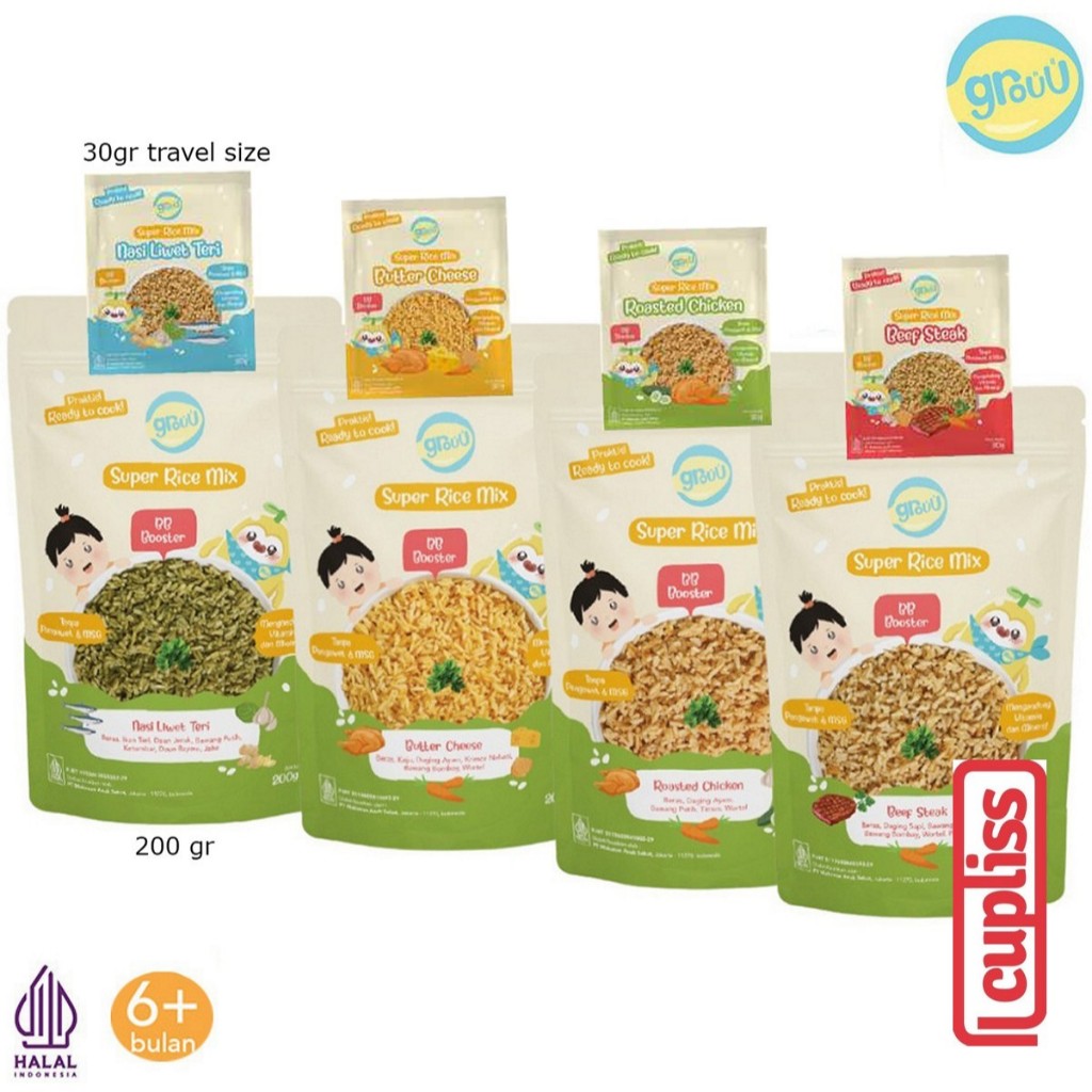 Jual GROUU Super Rice Mix 200gr Beras BB Booster Bayi Anak 6+ MPASI ...