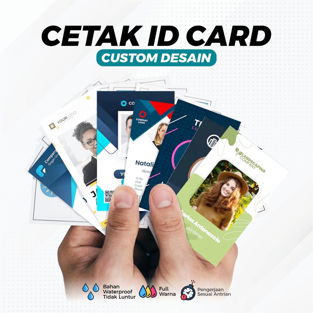 Jual Cetak Id Card Custom Desain | 1 Sisi atau 2 Sisi Anti Luntur | Shopee Indonesia