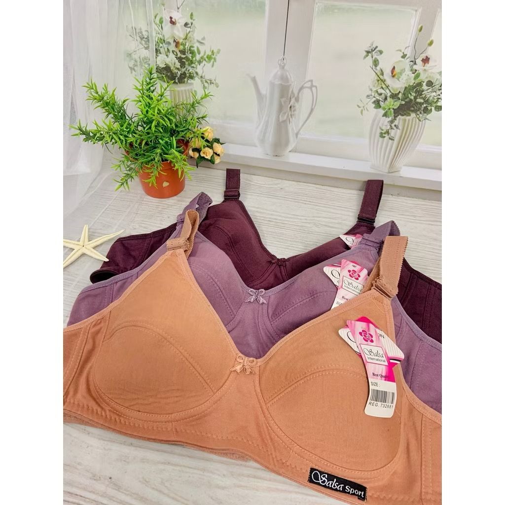 Jual (3PCS) BRA JUMBO, BH UKURAN BESAR SIZE 46-50, BRA SPORT TANPA BUSA ...