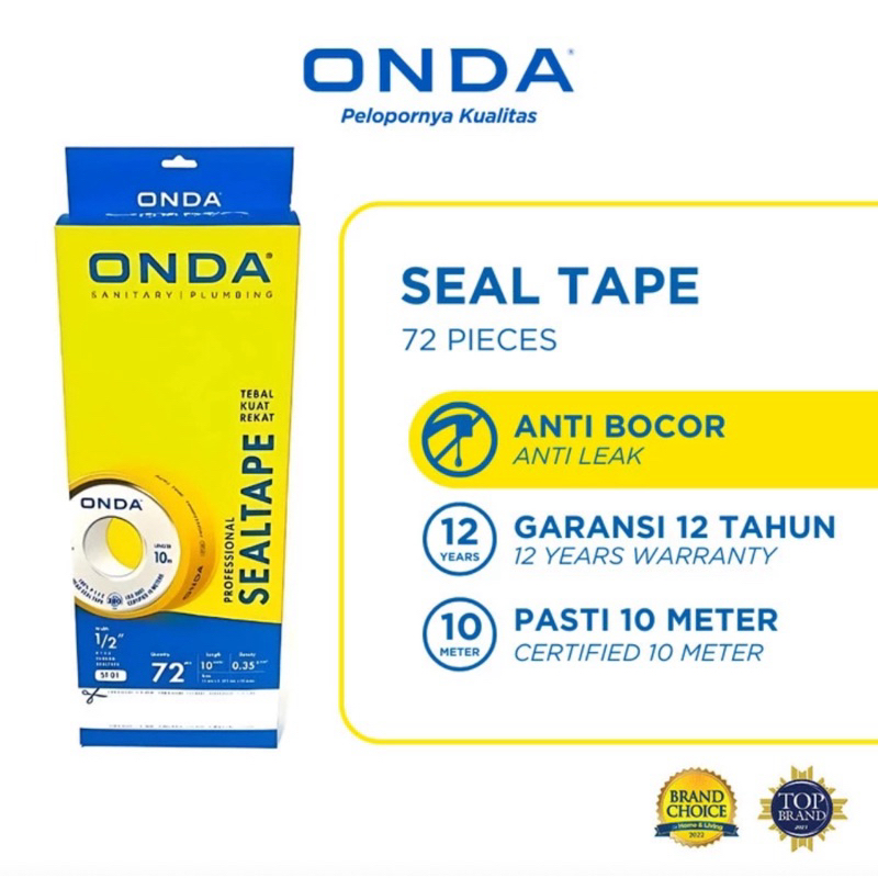 Jual SEAL TAPE ONDA 1/2” x 10meter ORIGINAL | Shopee Indonesia