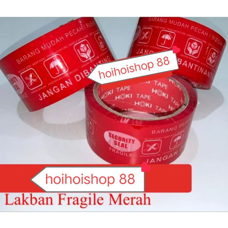 Jual Lakban Fragile Handle with care/ Isolasi mudah pecah belah fragile ...
