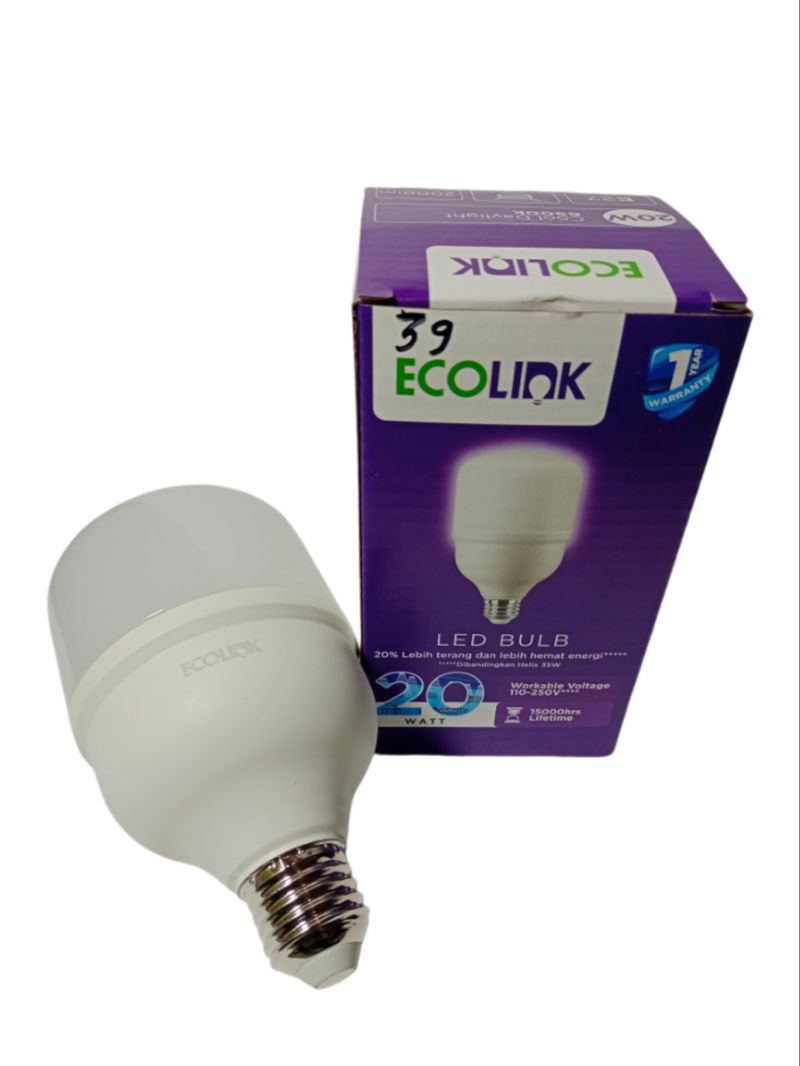 Jual ECOLINK BOHLAM LAMPU LED BULB CAPSULE 20W 28W 38W PUTIH ORIGINAL ...