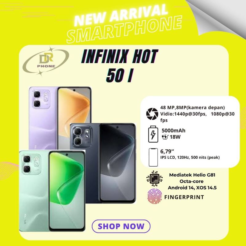 Jual INFINIX HOT 50I Ram 6/128 GB 100% ORIGINAL & Garansi Resmi ...