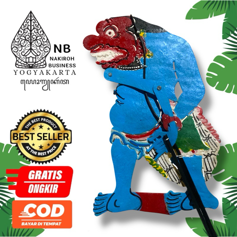 Jual NAKIROHBUSINESS WAYANG kulit BUTO PUNUK BIRU BAHAN ASLI KULIT SAPI ...