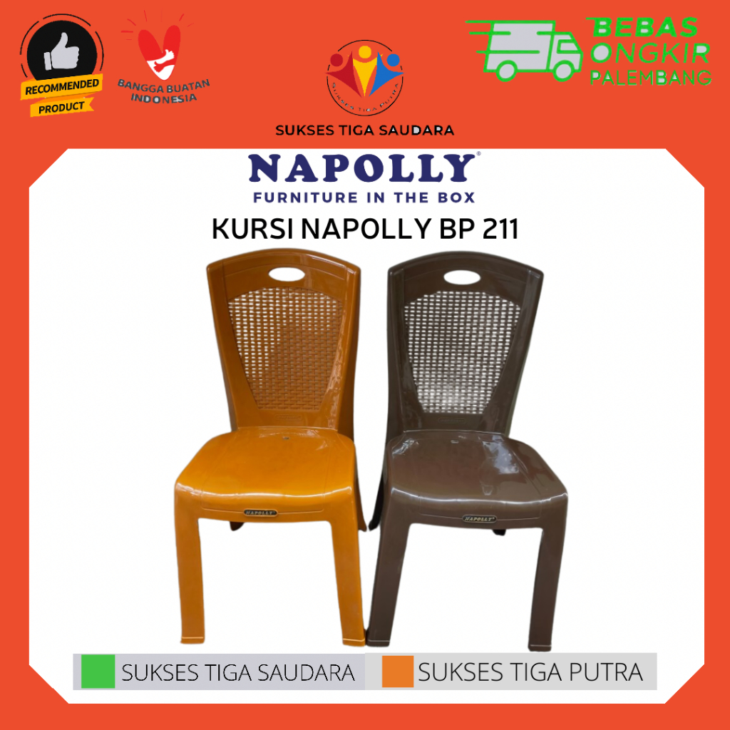 Jual (KHUSUS INSTANT) KURSI PLASTIK NAPOLLY BP 211 ORIGINAL / KURSI TENDA / KURSI MAKAN / KURSI ...