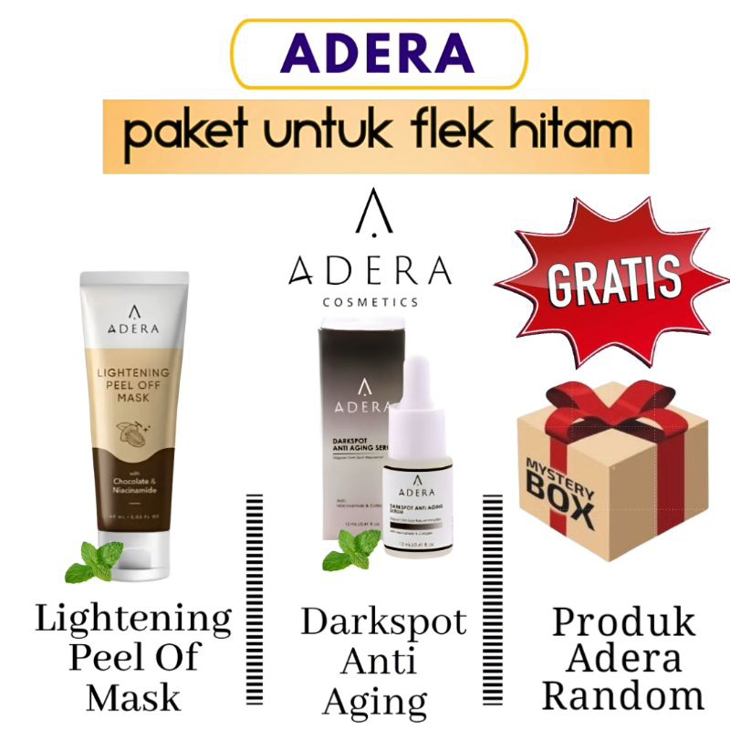 Jual Adera Paket Flek Hitam Ligtening Peel Off Mask , Serum Darkspot ...