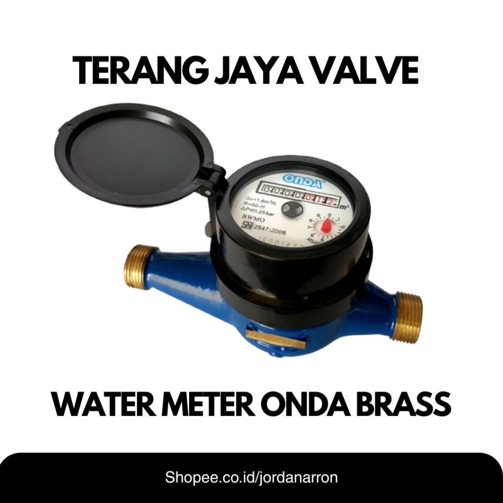 Jual Water Meter Brass "ONDA" 1/2" / Meteran Air Kuningan PDAM SNI Terra | Shopee Indonesia