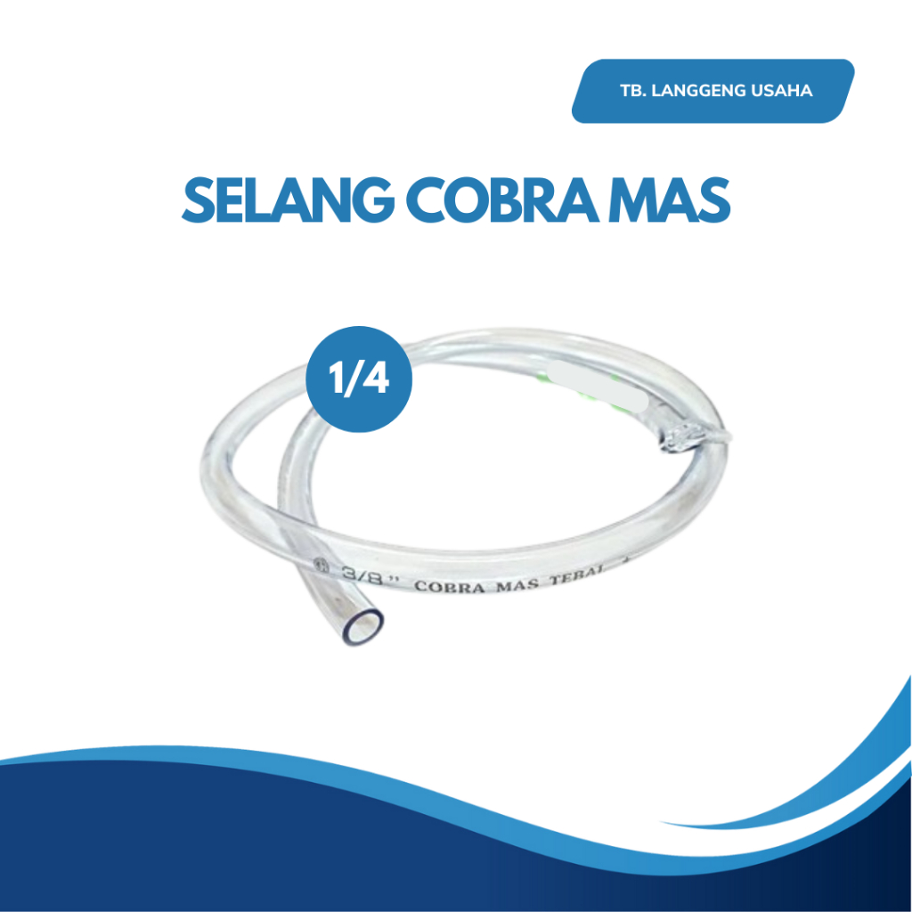 Jual LU Selang COBRA MAS ELASTIS 1/4" Slang Bening Aquarium Aerator 100 Meter meteran | Shopee ...