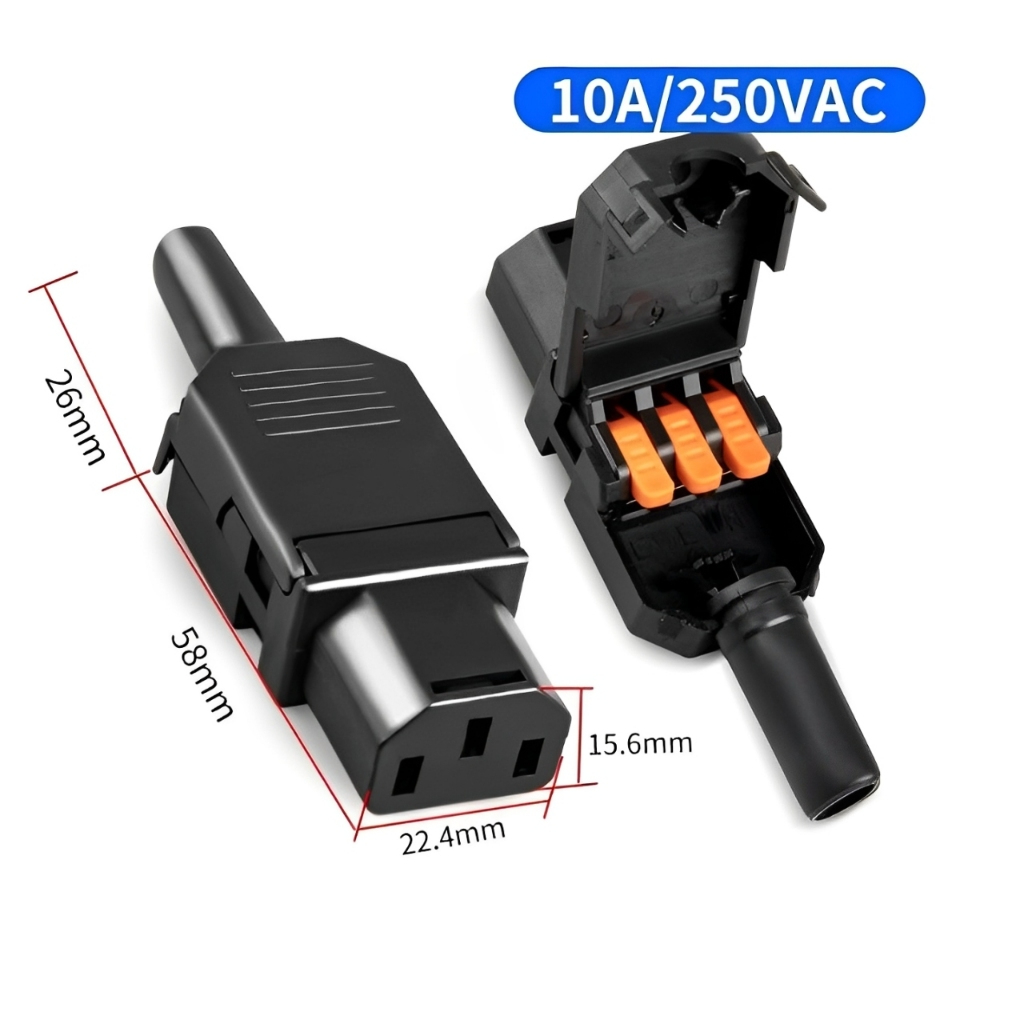 Jual Konektor C14 Male Connector C13 Female Soket PDU UPS IEC320 Plug ...