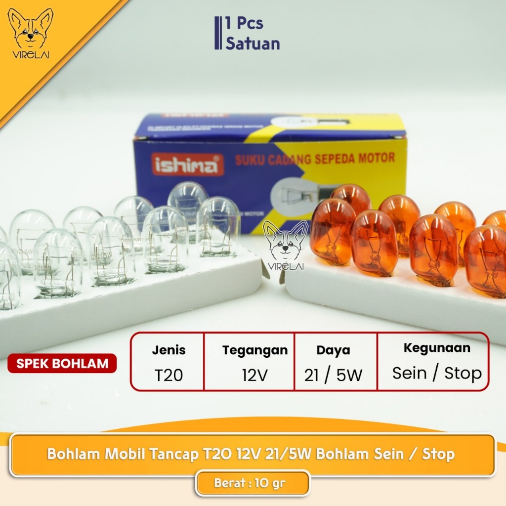 Jual Bohlam Mobil Tancap T20 12V 21/5W Bohlam Sein / Stop | Shopee ...