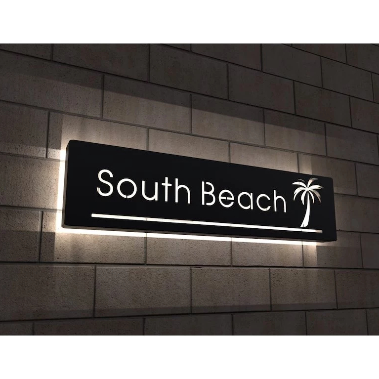 Jual Sign Board Nomor Rumah LED Neon Box Backlight MInimalis Custom ...