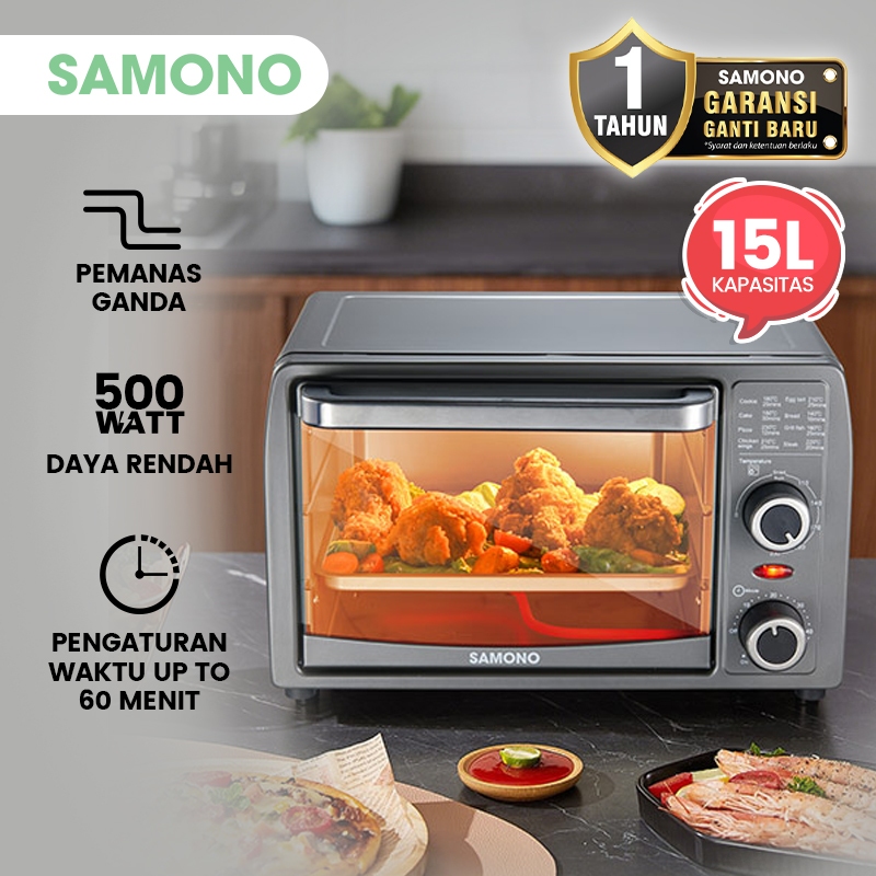 Jual SAMONO SW-EOG15 Oven Listrik 15L 500 Watt Pengaturan Waktu 60 ...