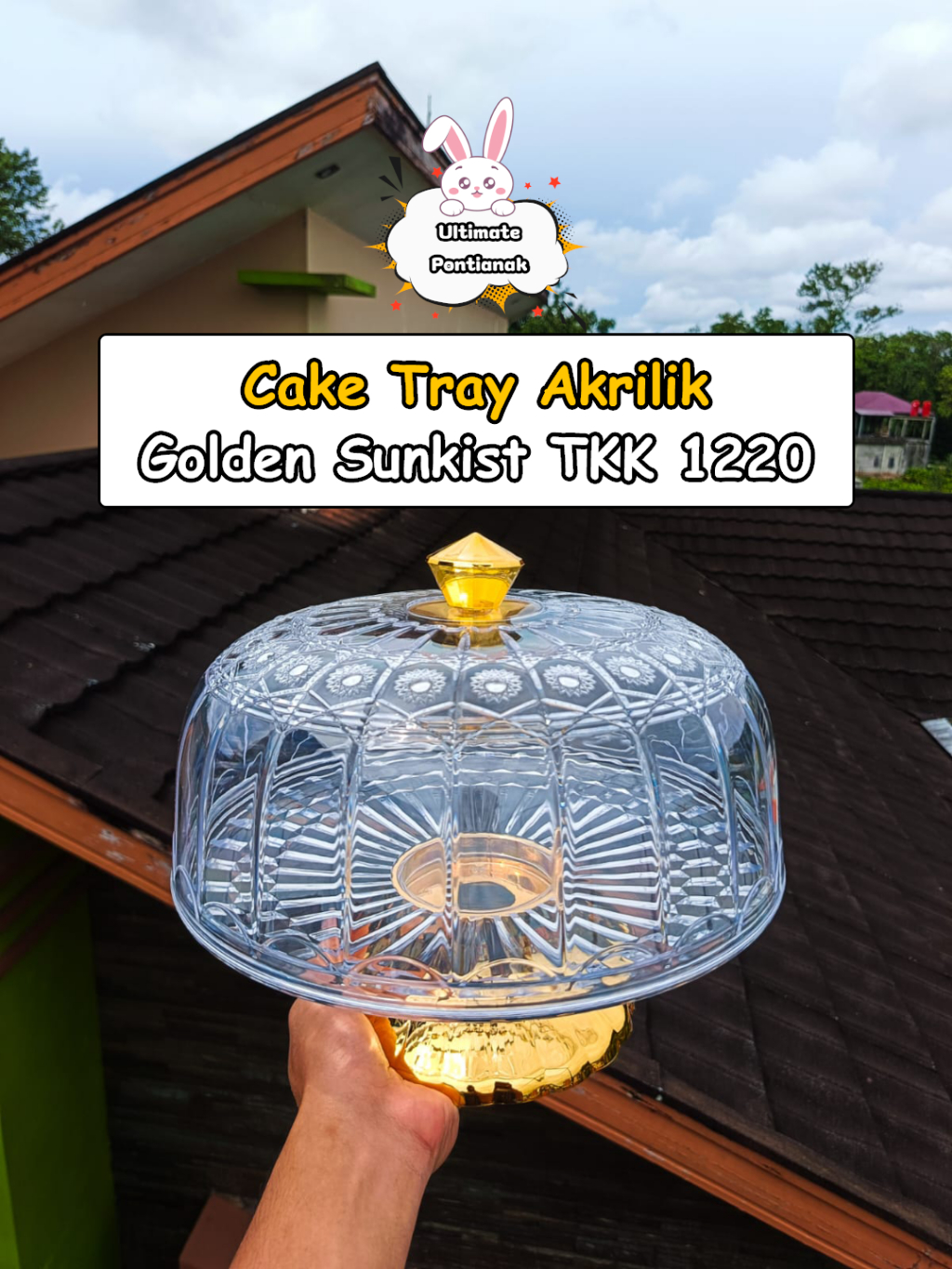 Jual Golden Sunkist Tempat Kue Bulat Akrilik TKK 1220 | Cake Tray ...