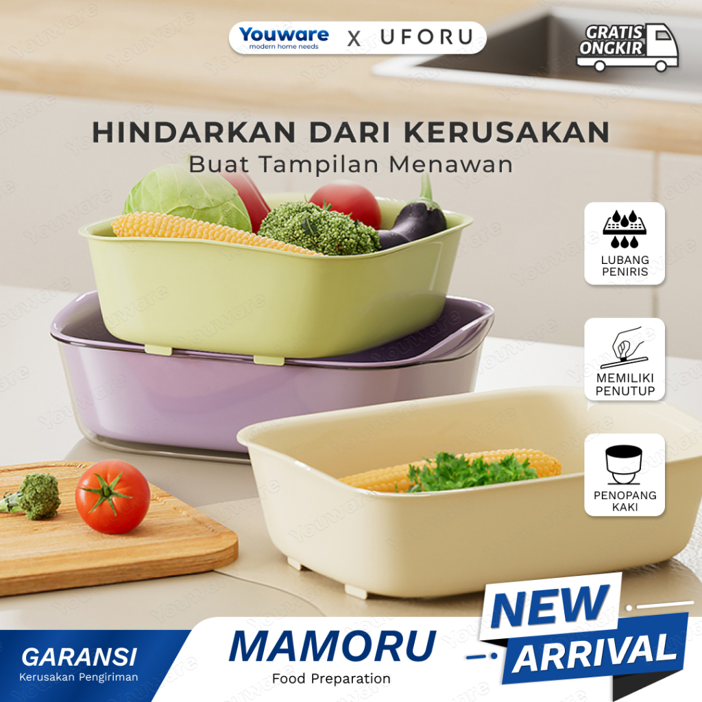 Jual Youware - Mamoru SET Wadah Peniris dan Pencuci / Baskom Mini Isi 4 ...