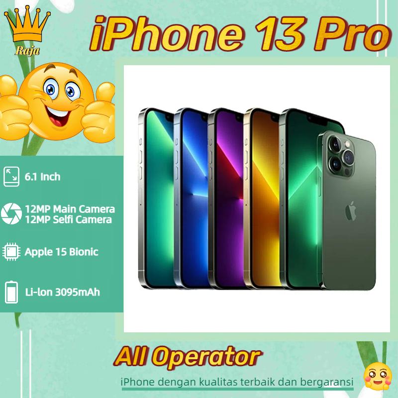 Jual iPhone 13 PRO 128G 256GB SECOND 3U green 6.1inch OLED A15 FULLSET Original ALL SIM UNLOCKED ...