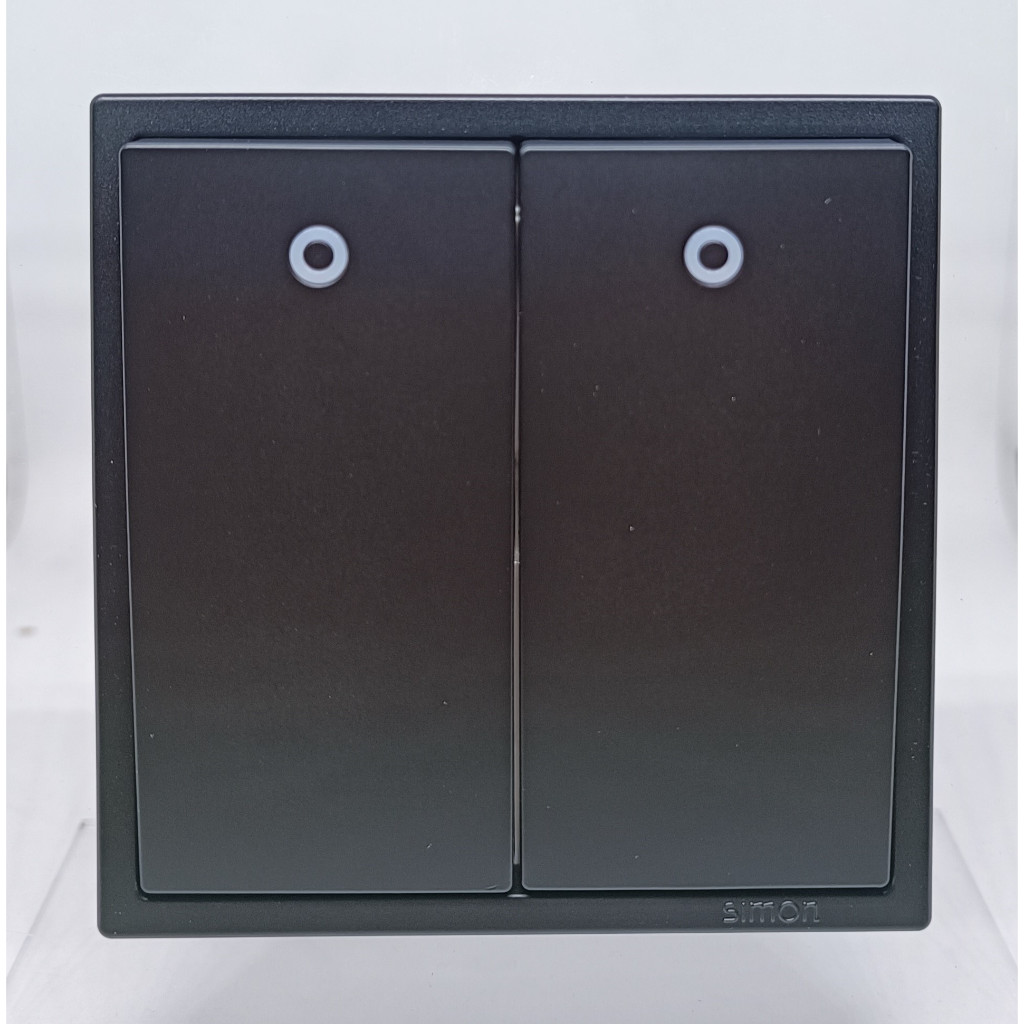 Jual SIMON I7 BLACK DOFF / MATT BLACK SAKLAR SERI 2 GANG 1 WAY SWITCH ...