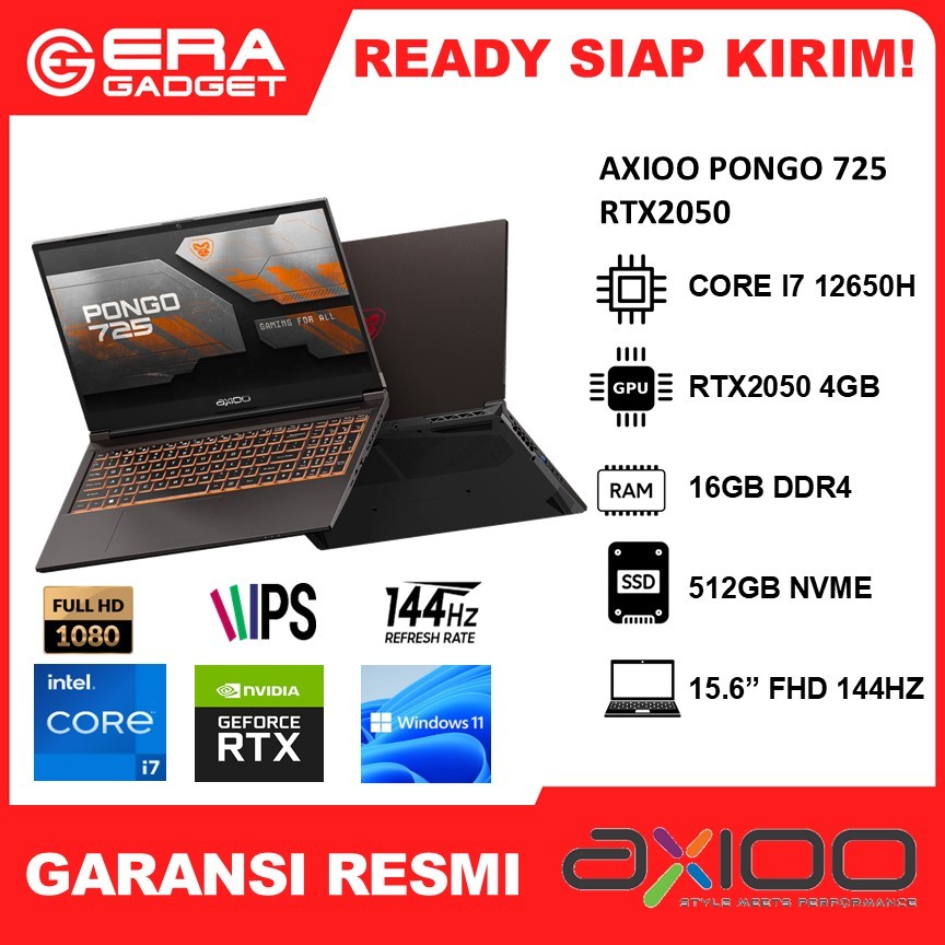 Jual LAPTOP AXIOO PONGO 725 | i7 12650H 16GB 512GB RTX2050 4GB WINDOWS ...