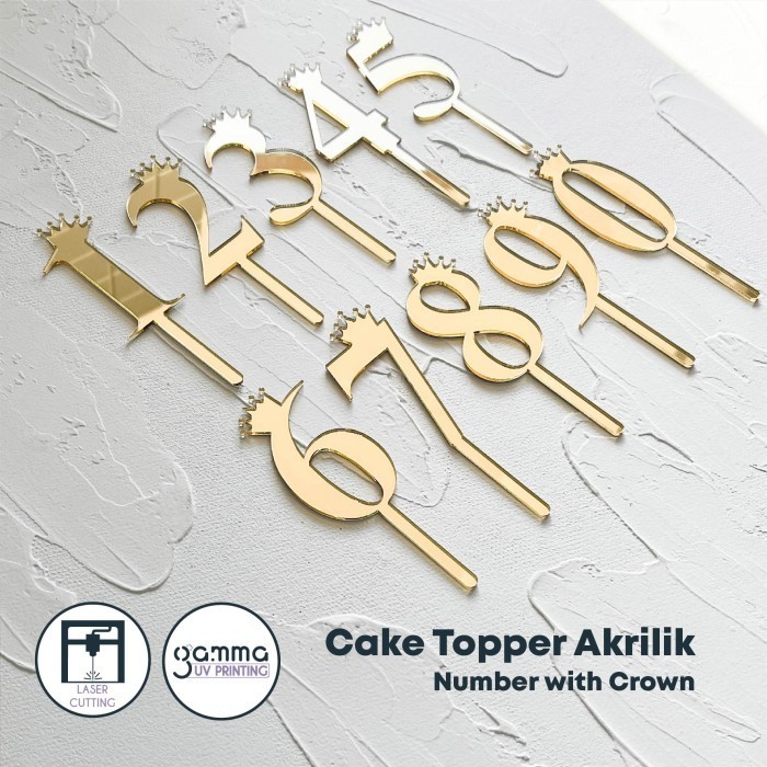 Jual Koota - Cake Topper Akrilik Tulisan Angka Mahkota Akrilik Hiasan ...