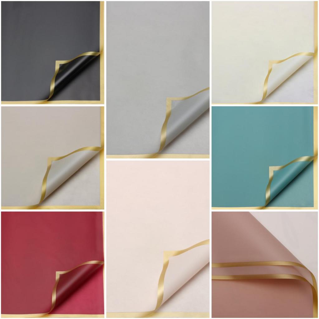 Jual Kertas Bunga List Gold Flower Wrapping Paper 20 Lembar W04 ...
