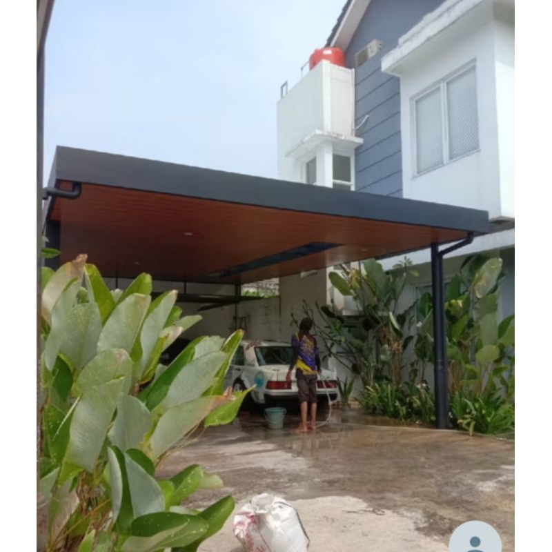 Jual terpasang rapih kanopy baja ringan atap alderon Rs dan plvon pvc ...