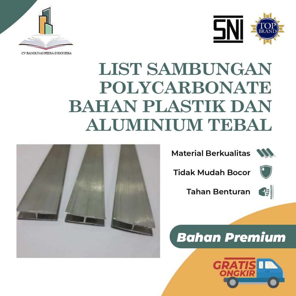 Jual LIST SAMBUNGAN POLYCARBONATE BAHAN PLASTIK DAN ALUMINIUM TEBAL ...