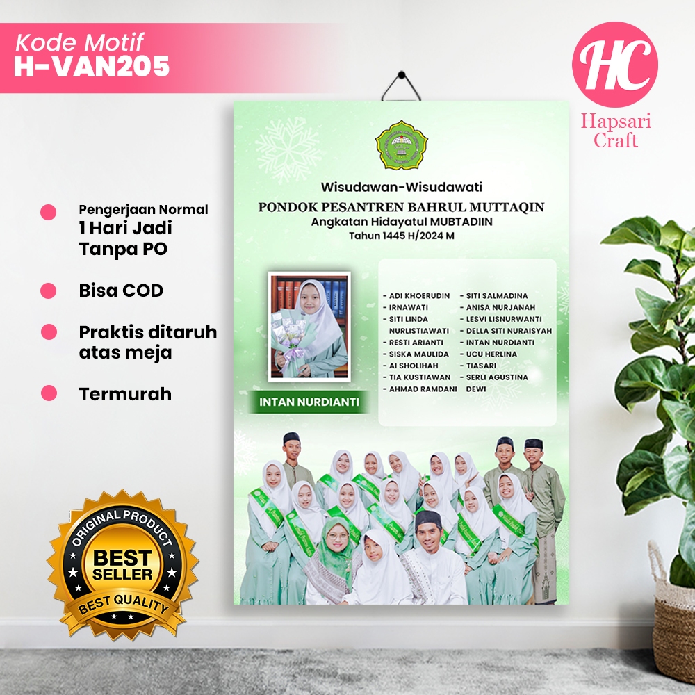 Jual Hiasan Dinding Aesthetic Foto Vandel untuk Kado Wisuda, Perpisahan ...
