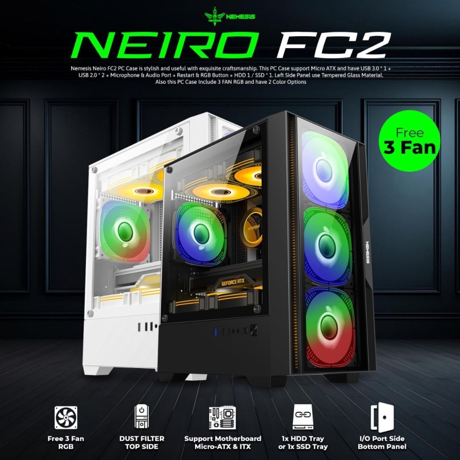Jual PC CASE / CASING PC GAMING M-ATX ITX NYK Nemesis FRAX FC2 | Shopee ...
