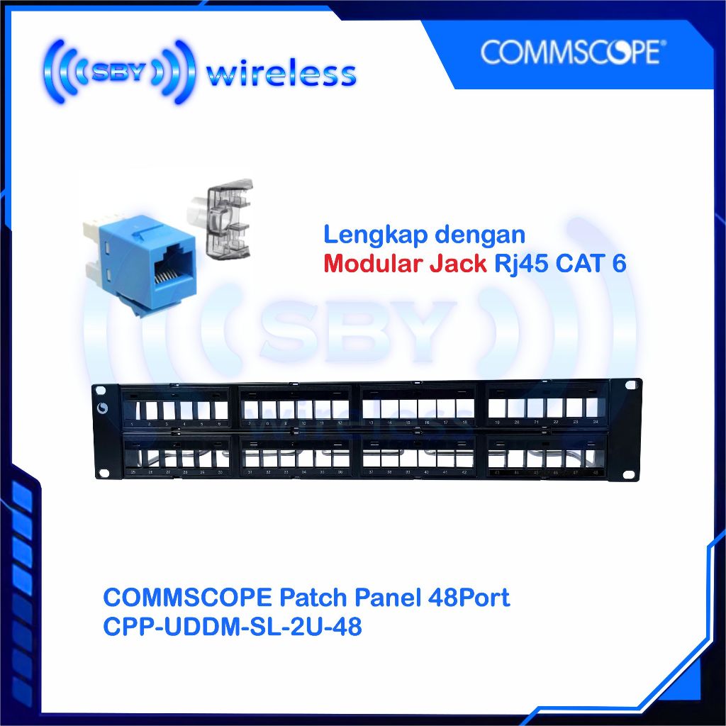Jual COMMSCOPE Patch Panel 48Port Lengkap Modular RJ45 CAT 6 ...