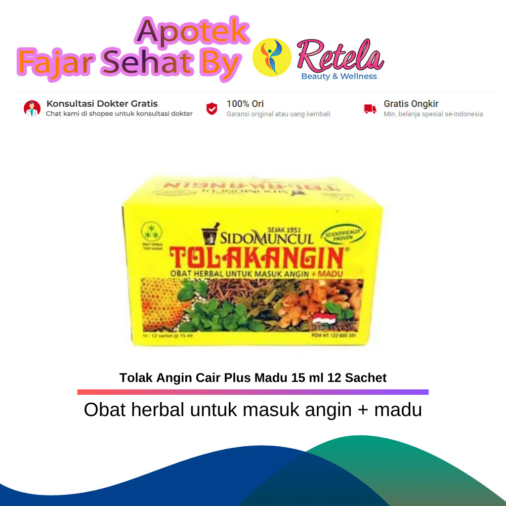 Jual Tolak Angin Plus Madu 15ml / 1 Box 12 Sachet / Tolak Angin ...