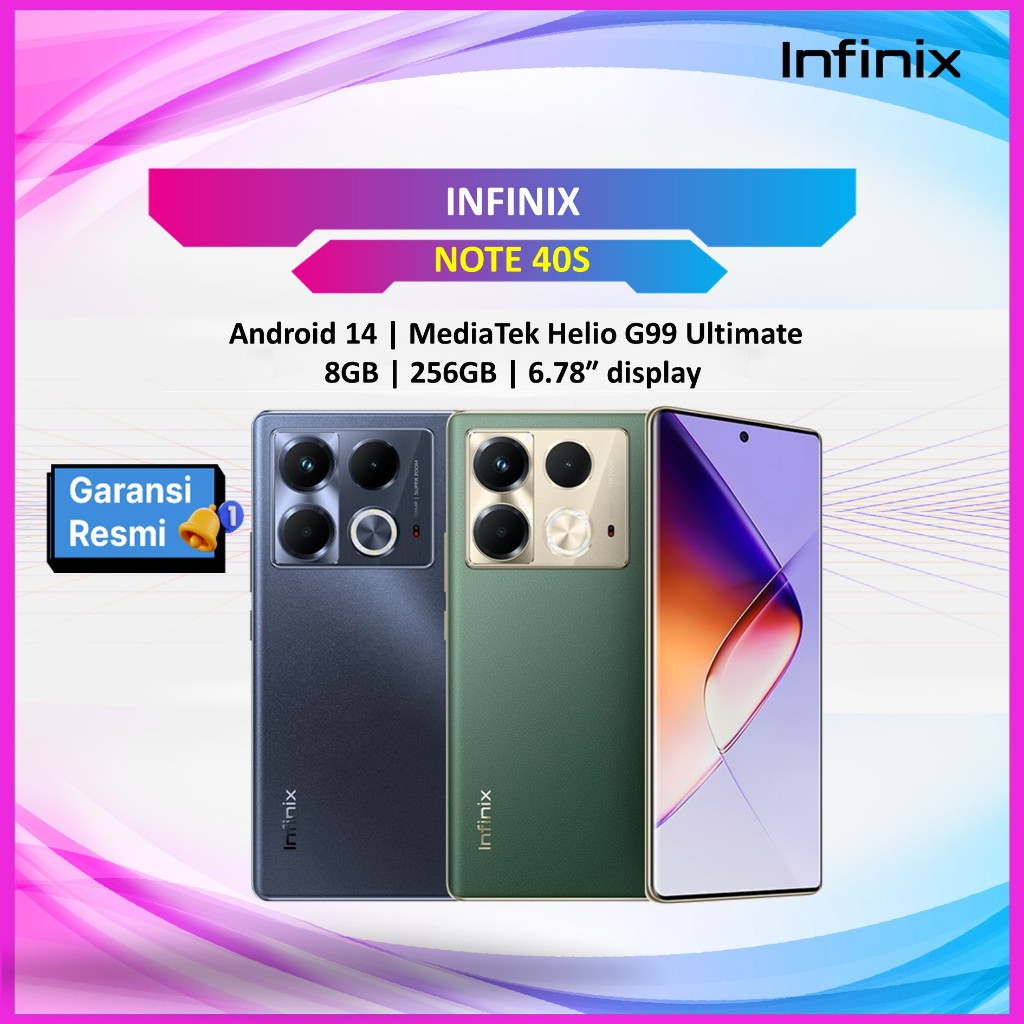 Jual INFINIX NOTE 40S RAM 8GB 256GB BLACK / GOLD / GREEN [PHONE ...