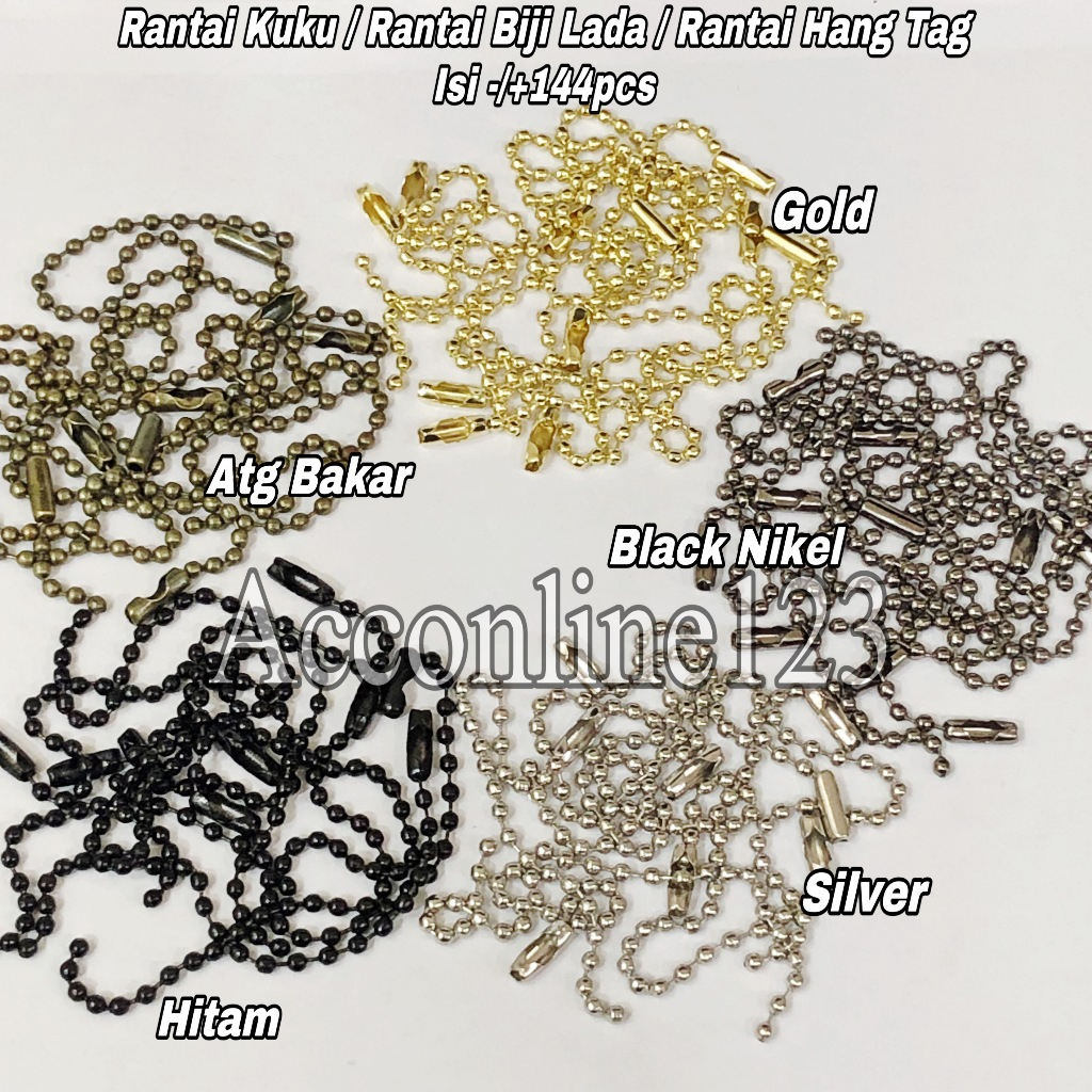 Jual Rantai Kuku / Rantai Biji Lada / Rantai Hangtag 10cm isi -/+144pcs ...