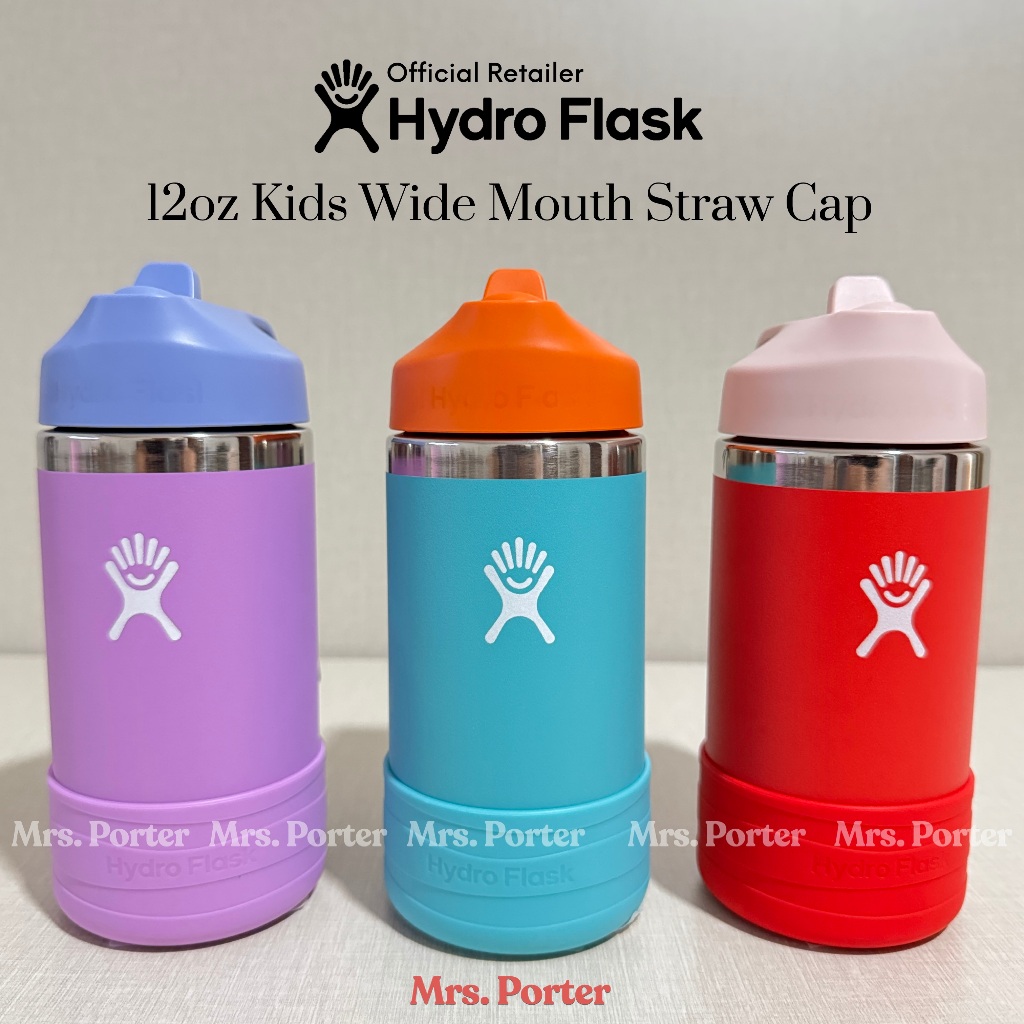 Jual Hydro Flask Kids 12oz (345ml) Wide Mouth with Straw Cap and Boot ...