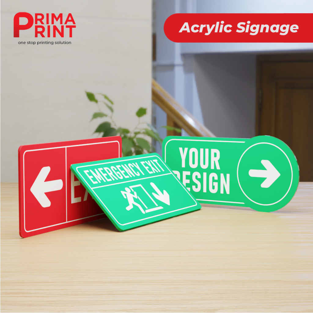 Jual Papan Akrilik EXIT / EMERGENCY EXIT Signage Tempel I Akrilik ...