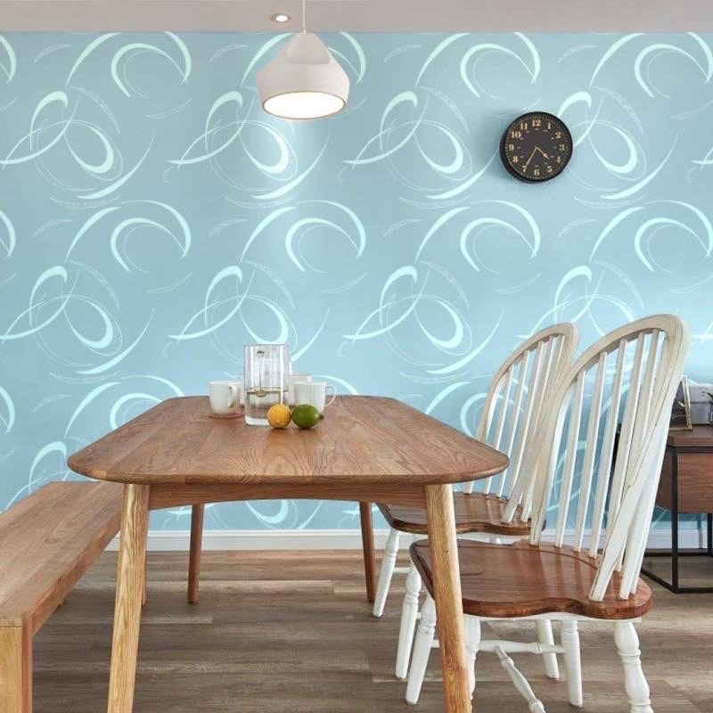 Jual Wallpaper Sticker Dinding Motif Lengkung Biru Panjang 8 Meter X ...