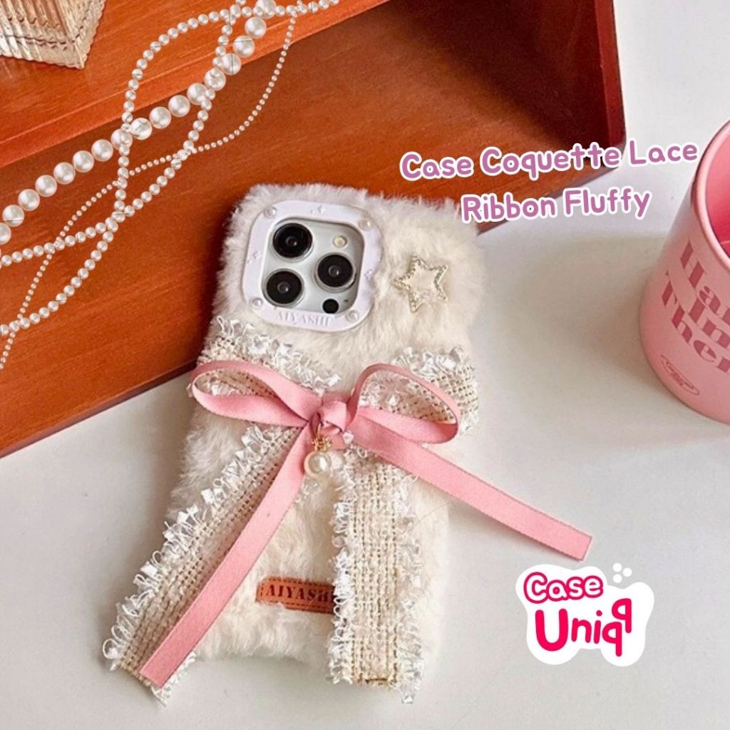 Jual CASEUNIQQ Coquette Lace Ribbon Fluffy Case Hp IPhone Casing ...