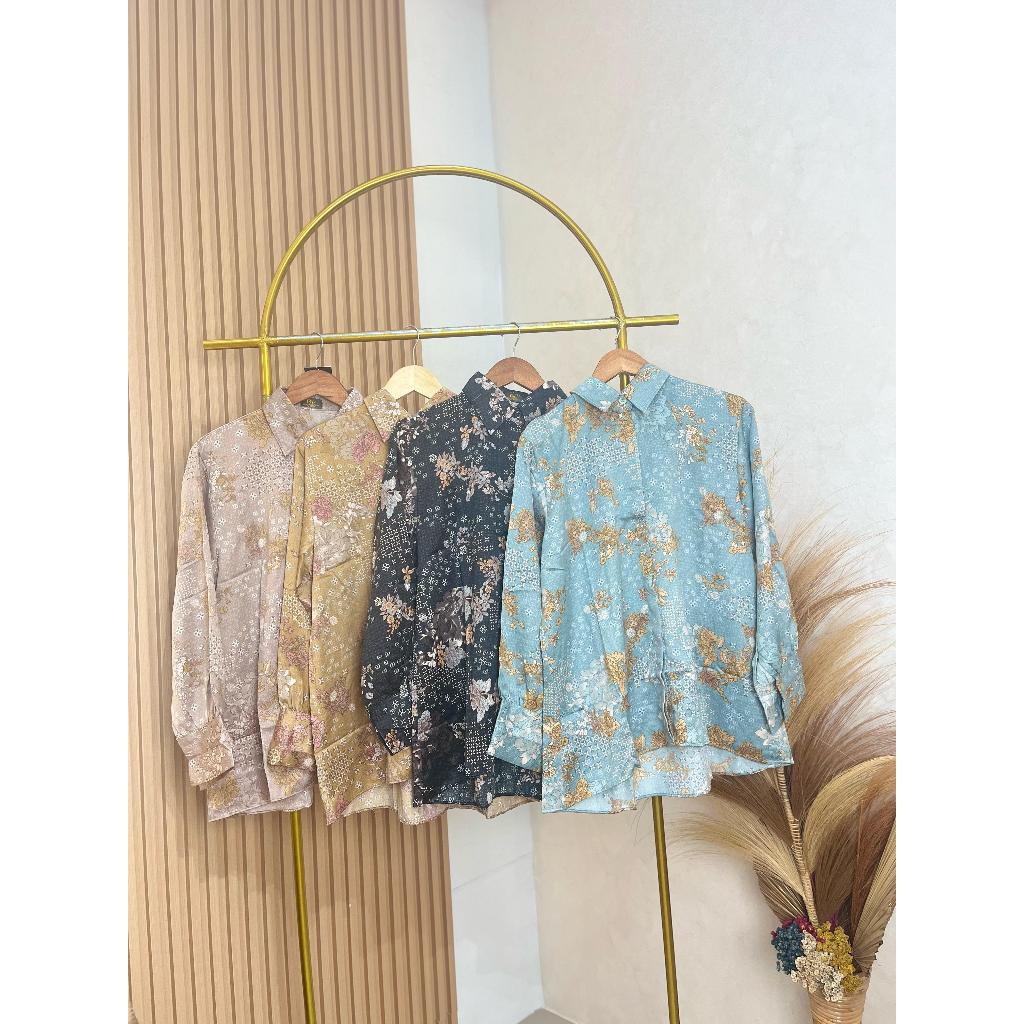 Jual Blause Batik Flw / RizFashion By Anna / Lengan Panjang / Warna ...