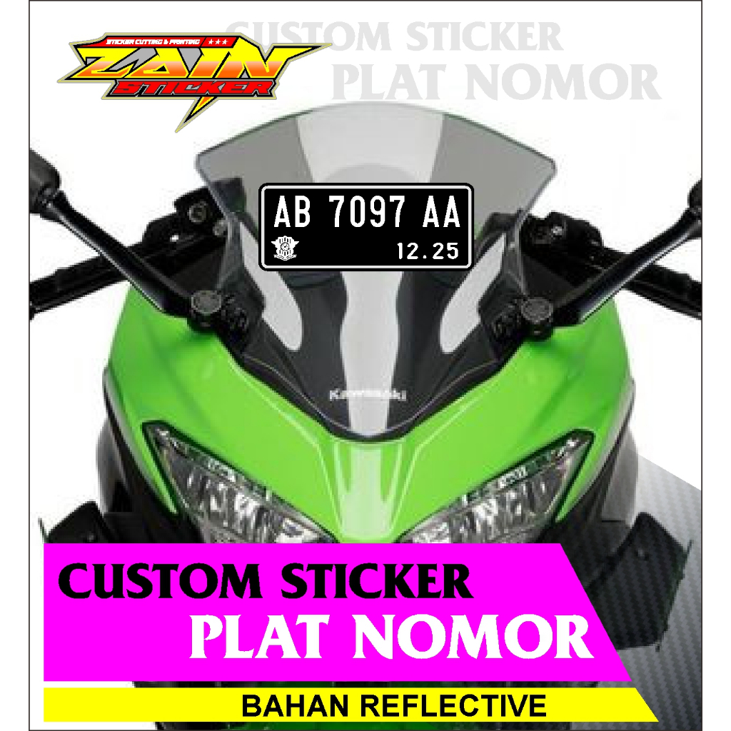 Jual Sticker Stiker Visor WINDSHIELD plat Nomor custom | Shopee Indonesia