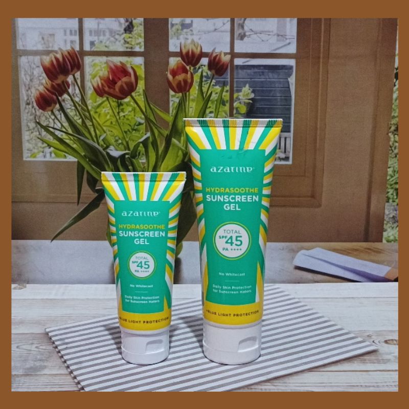 Jual Azarine Hydrasoothe Sunscreen Gel SPF 45 PA++++ 50ml | Shopee Indonesia