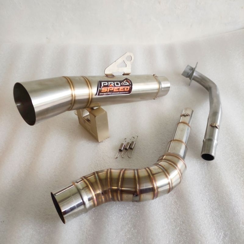Jual Super open pipe 51mm canister tube type 1set and big elbow for xrm ...