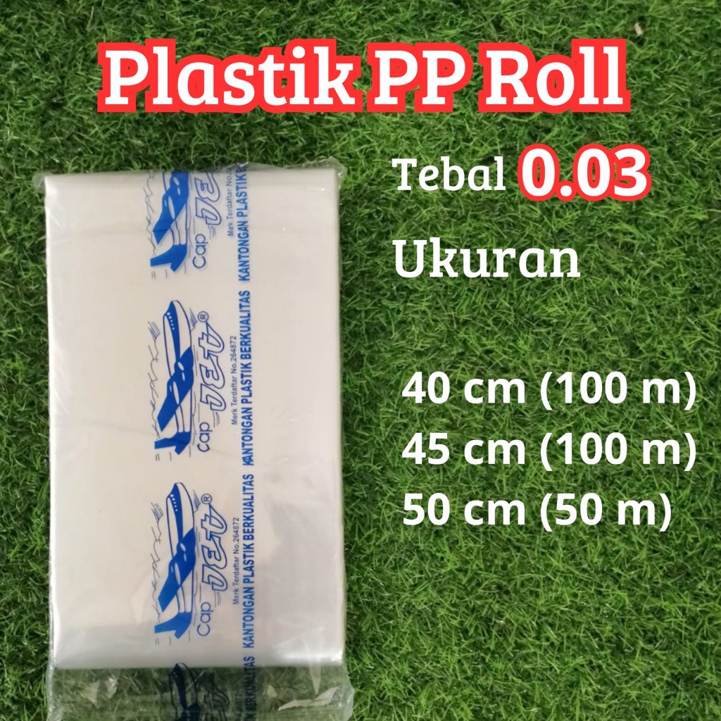 Jual Plastik PP Roll Tebal 0,03 lebar 40-50 cm Panjang 100 m Plastik PP ...