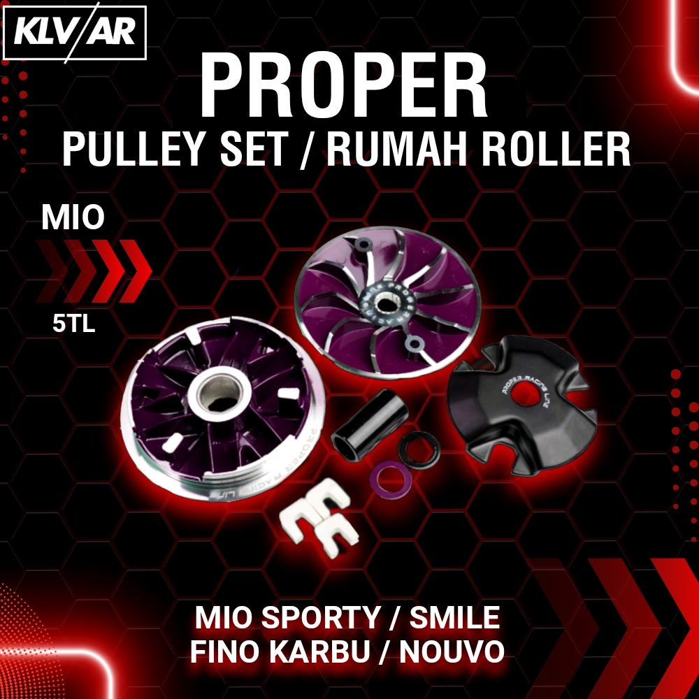 Jual PROPER PULLEY SET MIO SMILE MIO SPORTY FINO KARBU NOUVO 5TL ...