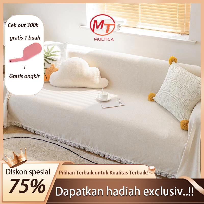 Jual Multica Home Official Cover Sofa Chenille Warna Solid Anti-Selip dekorasi rumah Selimut ...