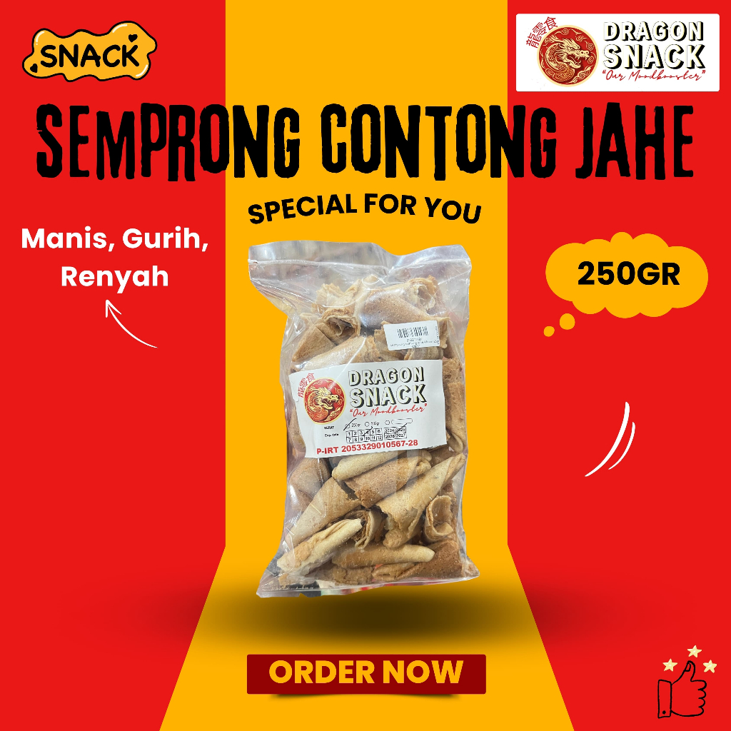Jual SNACK SEMPRONG CONTONG JAHE 250GR (DRAGON SNACK) | Shopee Indonesia