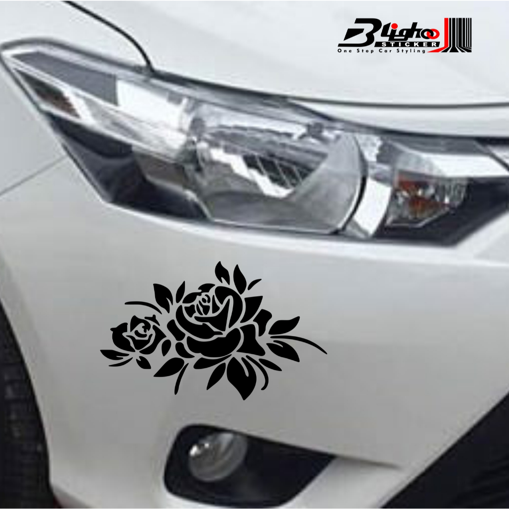 Jual BLIGHOO - CUTTING STICKER BUMPER MOBIL BUNGA MAWAR CANTIK STIKER ...
