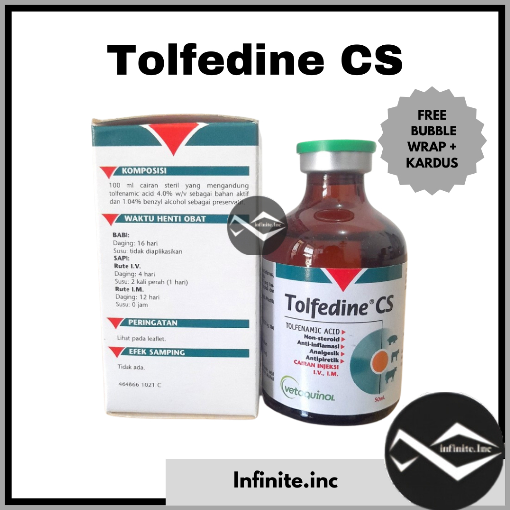 Jual TOLFEDINE CS 50 ml Tolfedin Pereda Nyeri Anti Radang Hewan 50ml ...
